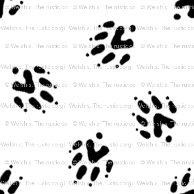 Ferret tracks - white fabric - rusticcorgi - Spoonflower