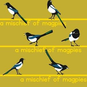 MISCHIEF of magpies 2 - Spoonflower