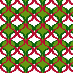Green, Red and Lime Green Wave - Spoonflower
