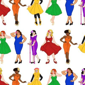 Rainbow Pinup Girls - Spoonflower