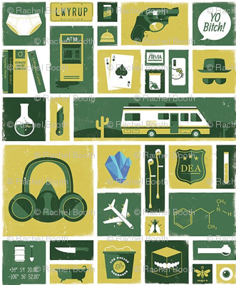 Breaking Bad Symbols wallpaper - nerdfabrics - Spoonflower