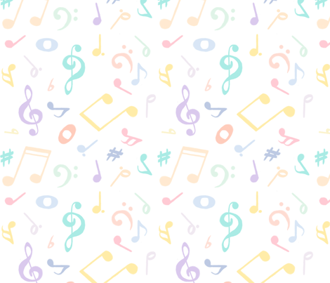 pastel music fabric - rastone - Spoonflower