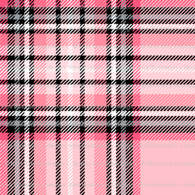 pink tartan fabric - misstiina - Spoonflower