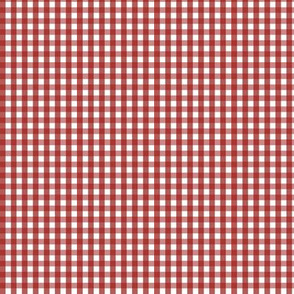 tiny gingham dark red | Spoonflower