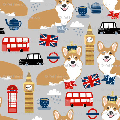 corgis in london - british london england union jack fabric corgi queen ...