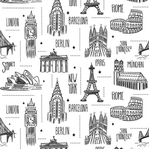 Globetrotter - Travel Map Coloring Book - Spoonflower