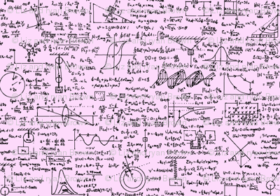 Physics Equations on Pink // Small giftwrap - thinlinetextiles ...