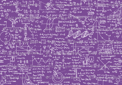 Physics Equations on Purple // Large fabric - thinlinetextiles ...