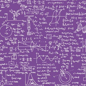 Physics Equations on Purple // Large - Spoonflower