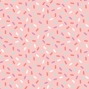 Kawaii Sprinkles in Coral, Pink, Aqua, - Spoonflower