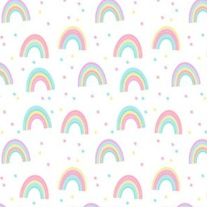 pastel rainbow fabric - cute girls baby - Spoonflower