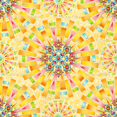 Sunshine Mandala fabric - patriciasheadesigns - Spoonflower