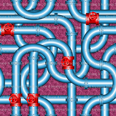 Plumbing Pipes Pattern 6 fabric - stradling_designs - Spoonflower