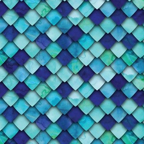 dragon scales - blue - Spoonflower