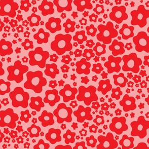 Mod Flower in Red and Pink - Spoonflower