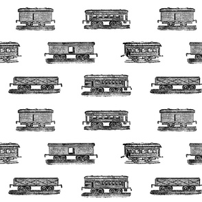 Train Cars Locomotive Pattern (large - Spoonflower