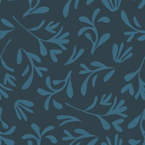 Simple leaf [dark blue] - Spoonflower