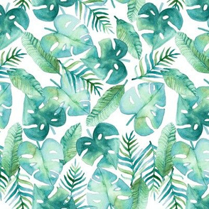 Cyan Tropical Jungle - Spoonflower