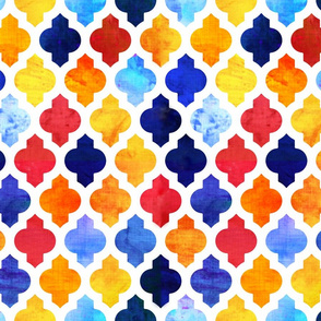 Marrakesh Moroccan red and blue - Spoonflower