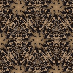 SKULLS & STARS ★ Black & Iced Coffee - Spoonflower