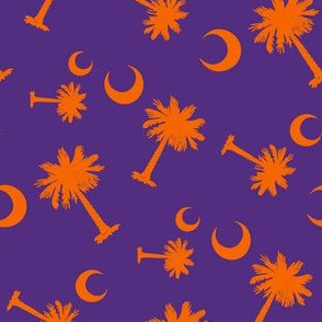 Clemson Orange Palmetto Moon Pattern - Spoonflower