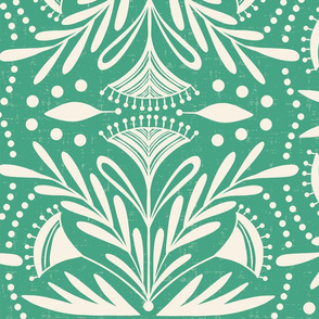 Lenox - Damask Green Jumbo Scale - Spoonflower