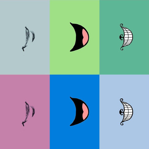 animated smiles face mask blocks | Spoonflower