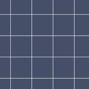 Dark blue grid thick lines on white | | Spoonflower