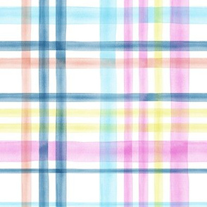 Easter Watercolor Plaid multi LAD19 - Spoonflower