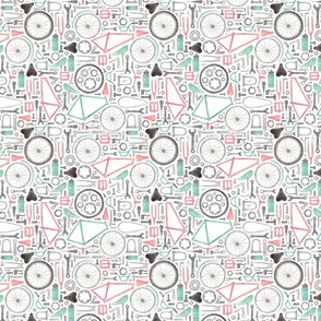 Bike Parts, Cycling Pattern! (extra - Spoonflower