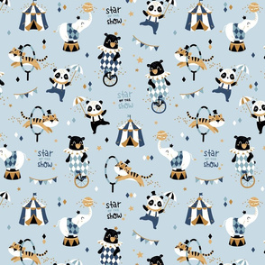 Circus - blue - Spoonflower