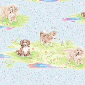 Painting Puddle Puppies - Spoonflower