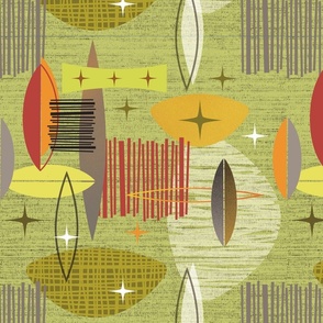 Mid Century Modern graphic green - Spoonflower