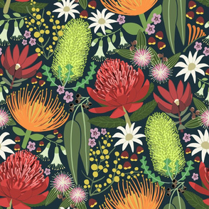 native australian flora fabric, wallpaper & home decor - Spoonflower