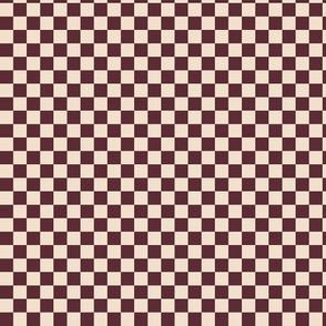 CHECKER ★ Burgundy and White (Ecru) – - Spoonflower