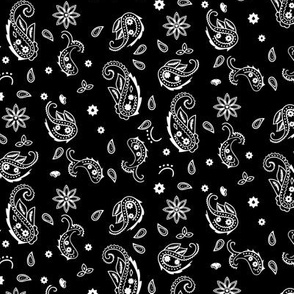 Western Paisley reduced - solid black - Spoonflower