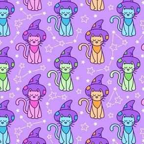 Star Witchy Cats - Spoonflower