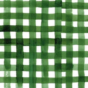 Christmas Green Watercolor Buffalo Check - Spoonflower