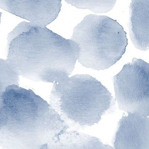 Soft indigo watercolor spots • large - Spoonflower