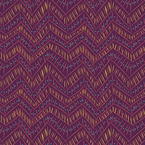 doodle chevron on purple by | Spoonflower