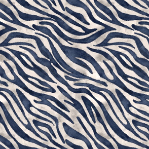 Dark Blue Zebra Print