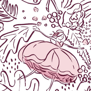 Whimsical Wonderland Forest - Plum - Spoonflower