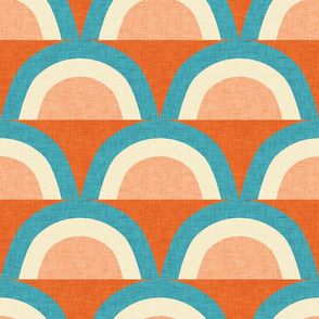 New Mid Mod Rainbow Magic Blue | Spoonflower