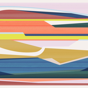 Color Block Abstract Landscape - One - Spoonflower