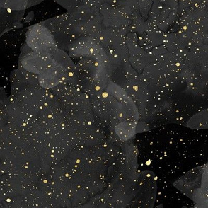 Night sky Black Gold specks | Spoonflower