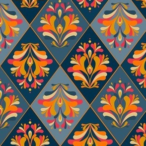 Retro Damask Quilt - Spoonflower