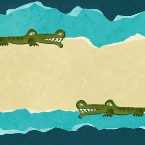 Croco Scissor Papercut Stripes | Spoonflower