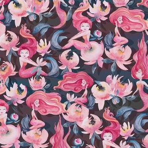 Mini Mermaid Mischief | Spoonflower