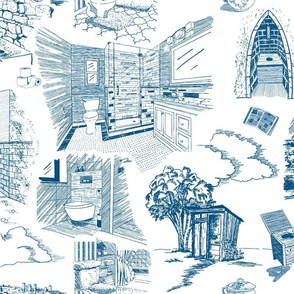 Toilet Toile - Toilets Through Time - Spoonflower