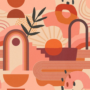 Abstract Boho Sunset - Spoonflower